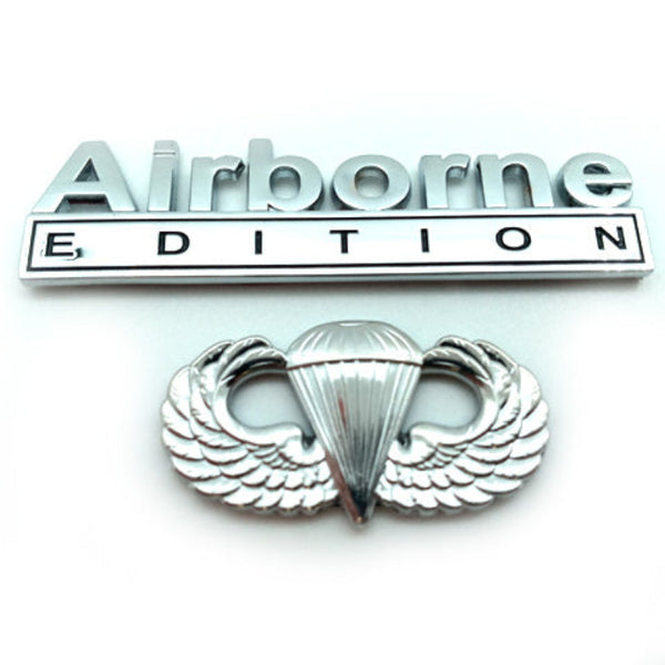 Airborne Edition Emblem Metal Truck Decal | Auto Medals