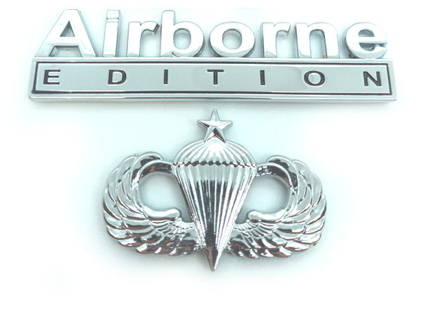 Airborne Edition Emblem Metal Truck Decal | Auto Medals