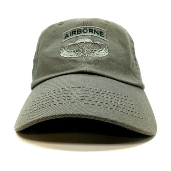 Airborne OD Baseball Cap with US Flag and Skill Badge Options – Auto Medals