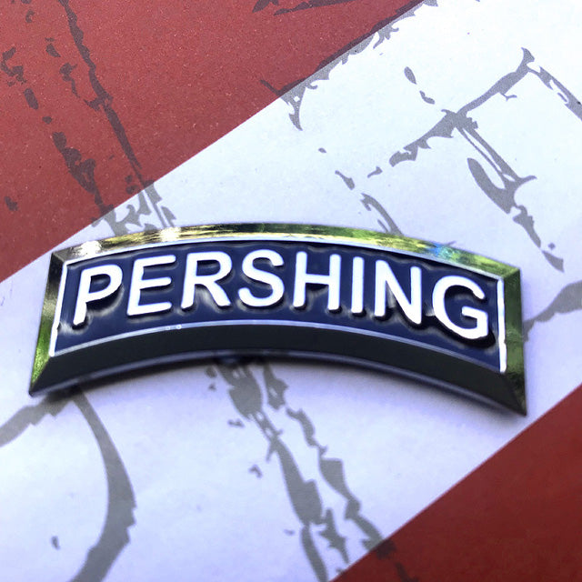 Pershing Tab Black/Chrome Metal Decal – Auto Medals